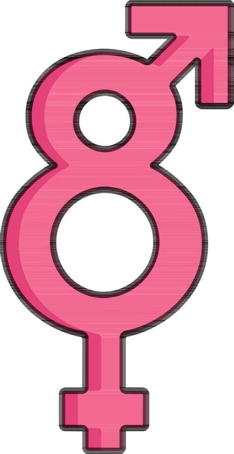 Creative Number With Equal Gender Symbol Icon In Pink Color Vector Art At Vecteezy