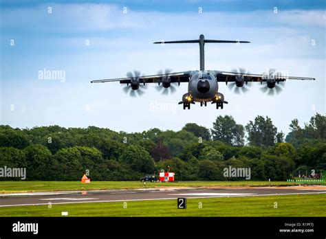 Four Engine Turboprop Military Transport Aircraft Hi Res Stock