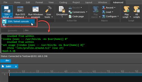 Configure SSH Telnet Accounts For UEStudio S Integrated SSH Telnet Window