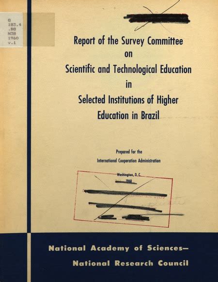Report Of The Survey Committee On Scientific And Technological Education In Selected