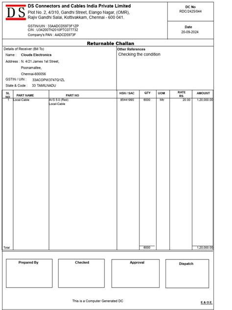 Returnable Challan Pdf