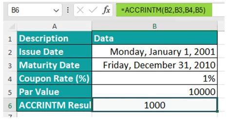 ACCRINTM Excel Syntax Examples Find Accrued Interest
