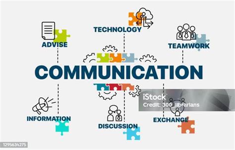 통신 개념 인포 그래픽 키워드와 아이콘이 있는 차트입니다 통신 벡터 그림입니다 말하기에 대한 스톡 벡터 아트 및 기타 이미지