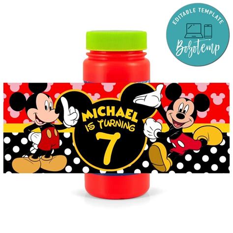 Mickey Mouse Bubbles Wrapper Template To Print At Home Diy Sportspartydesign
