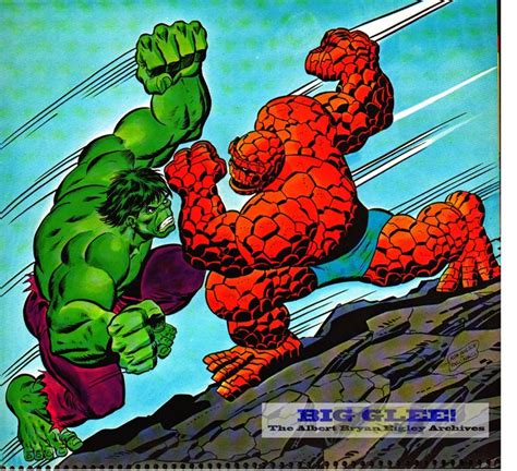 Hulk Vs The Thing 1979 Marvel Calendar Marvel Comics Superheroes