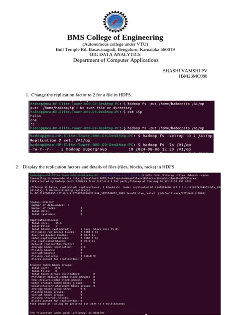 1bm23mc088hadoop Commands Pdf