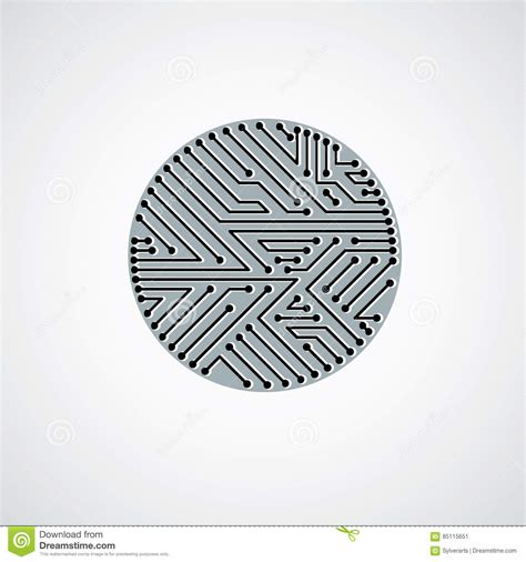 Vector Abstract Computer Circuit Board Illustration Monochrome Stock Vector Illustration Of