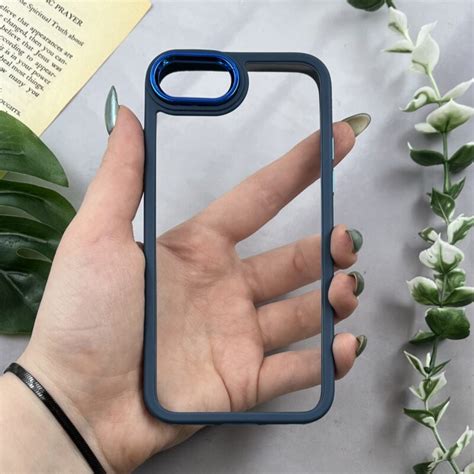 قاب گوشی Iphone 6 Iphone 6s آیفون New Skin اورجینال متال دور سیلیکونی شفاف آبی کد 95557 قاب سنتر