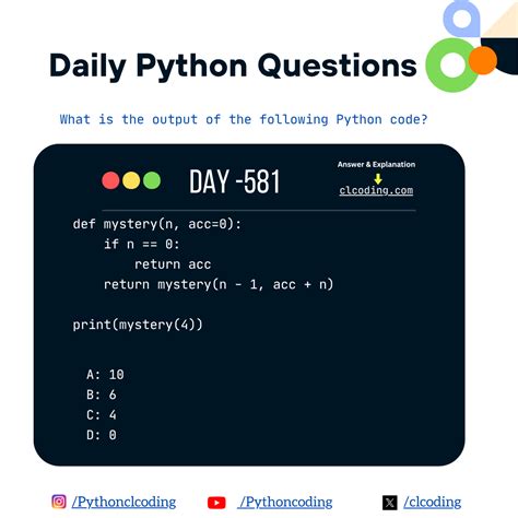 Python Coding Challenge Day 581 What Is The Output Of The Following Python Code ~ Computer