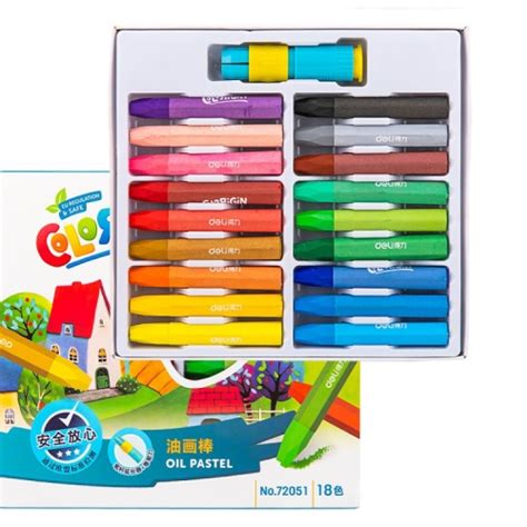 4 Pcs 델리 어린이 그림 유화 스틱 12 색 18 색 24 색 36 색 더럽지 않은 손 아트 크레용 브러시 스타일 18 색