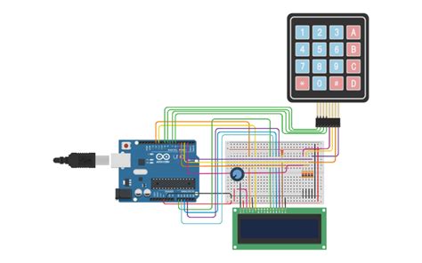 Circuit Design Teclado E Tela Tinkercad