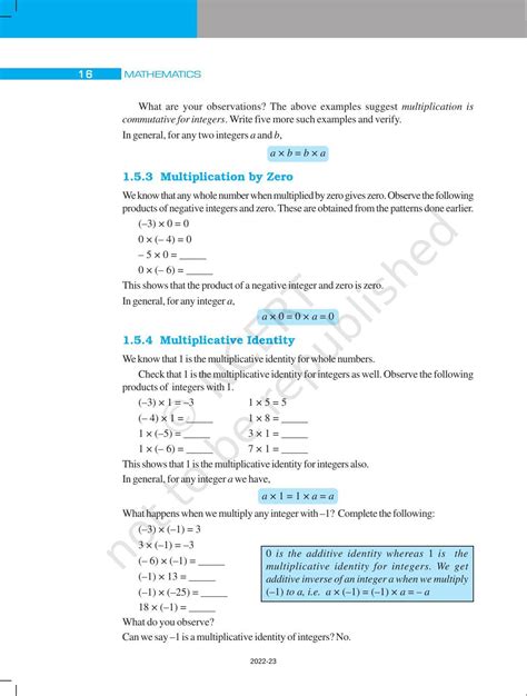 Ncert Book For Class 7 Maths Chapter 1 Integers Indcareer Schools