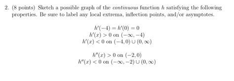 solved 2 8 points sketch a possible graph of the