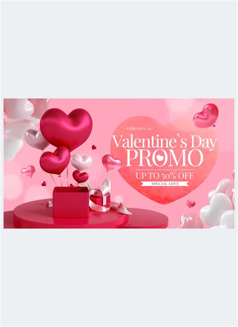 떠 다니는 사랑 풍선 선물 상자 발렌타인 데이 홍보 프로모션 웹 Ui 배너 이미지 사진 468968427 무료 다운로드