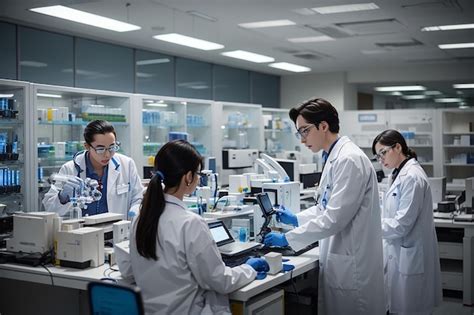 Premium Ai Image Bioinformatics Laboratory Futuristic Science Lab