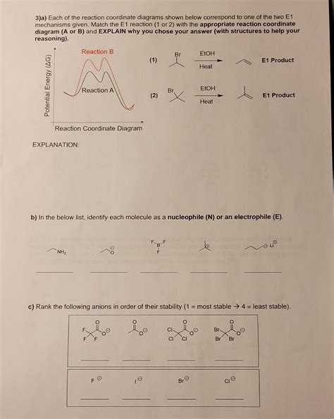 [solved] 3 A Each Of The Reaction Coordinate Dia