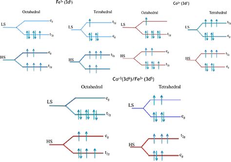 The Low Spin And High Spin Configuration For Tetrahedral And Octahedral Download Scientific