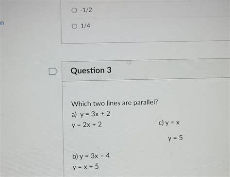solved which two lines are parallel a y 3x 2y 2x 2 c