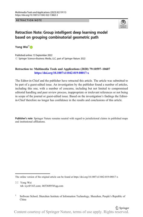 Retraction Note Group Intelligent Deep Learning Model Based On Grouping Combinatorial Geometric