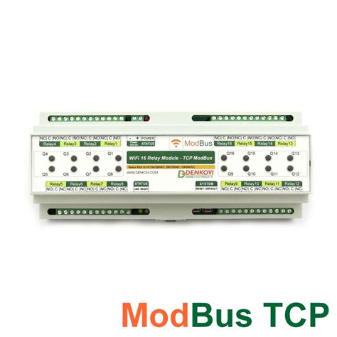 wi fi 16 relay module modbus tcp timers din rail box denkovi a e ltd
