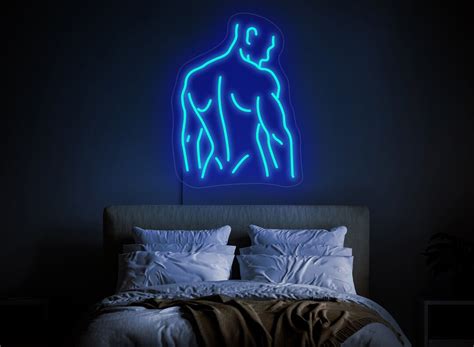 Man Body Neon Sign Naked Man Neon Sign Athletic Neon Gay Neon Male
