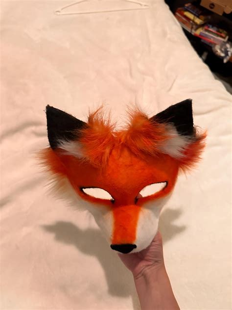 Red Fox Therian Mask Airbrushed Etsy