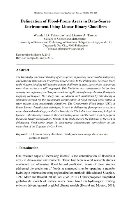 Pdf Delineation Of Flood Prone Areas In Data Scarce Environment Using