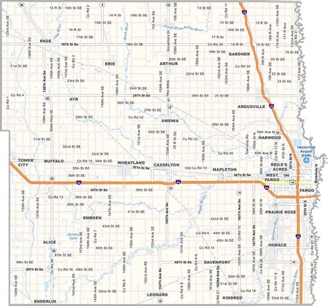 Cass County Map North Dakota Us County Maps
