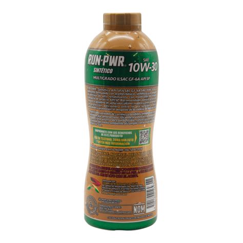 Aceite Para Motor Roshfrans Run Pwr Sintético Sae 10w 30 150 950 Ml 1