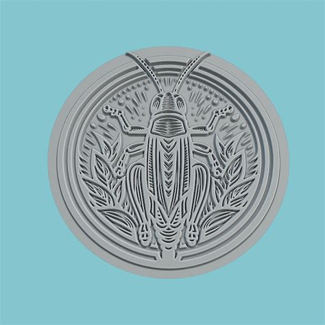3d File Grasshopper Medallion Cnc Grasshopper 3d Cnc Model 🦗 ・3d
