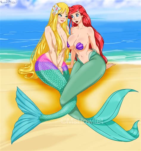 Rule 34 2 Mermaids 2girls Alternate Self Ariel Ariel The Little Mermaid Asymmetrical Docking