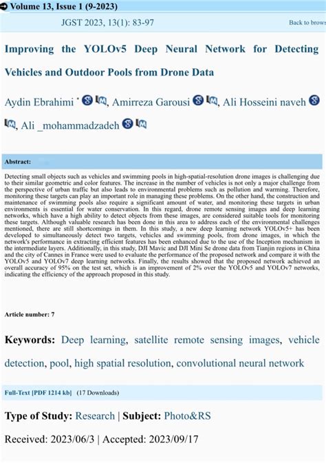 Research Objectdetection Yolov5 Geomaticsscience Technology Publishedpaper Aydin