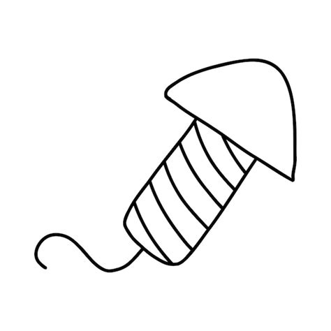 손으로 그린 낙서 폭죽 지렛대 만화 요소 벡터 스케치 그림 웹 디자인 아이콘 인쇄 색칠 페이지에 대 한 검은 개요 예술 프리미엄 벡터