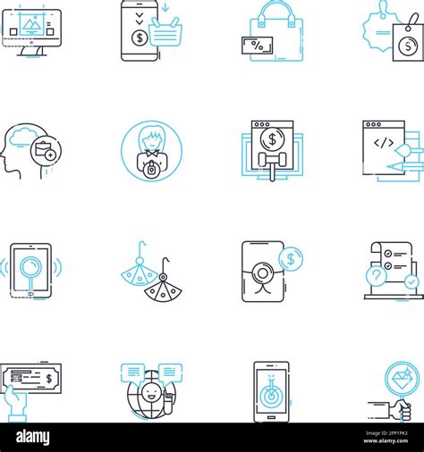 Email Media Linear Icons Set Inbox Spam Attachment Signature Draft