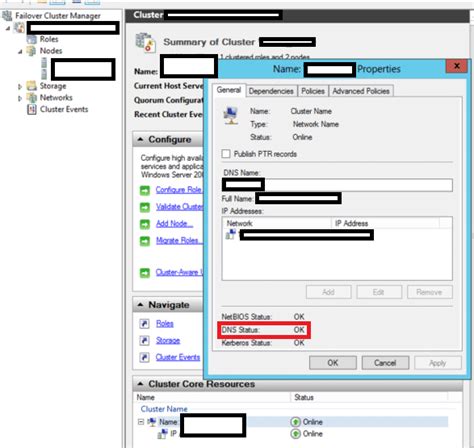 Troubleshooting Windows 2012 Failover Cluster Error Dns Status