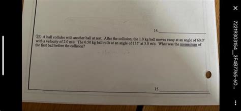 15 A Ball Collides With Another Ball At Rest Affer