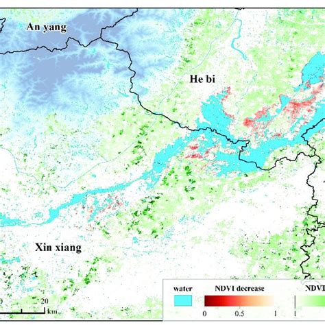 The Distribution Of Ndvi Ratio Before And After The Flooding In Our