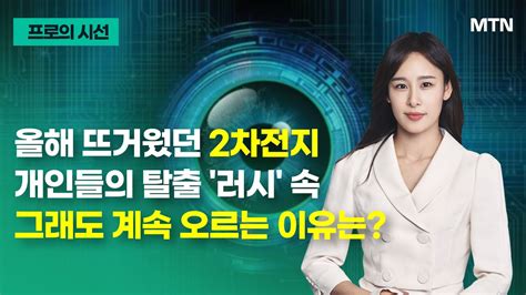 프로의 시선 올해 뜨거웠던 2차전지 개인들의 탈출 러시 속 그래도 계속 오르는 이유는 머니투데이방송 증시 증권