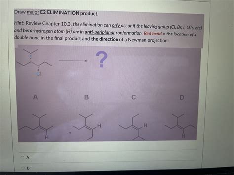 Answered Draw Major E2 Elimination Product … Bartleby