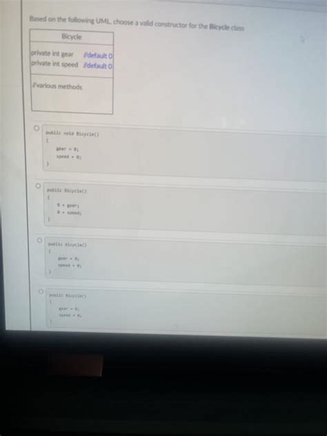 Solved Based On The Following Uml Choose A Valid Constructor