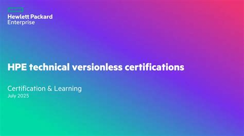 Customer Presentation Hpe Technical Certifications Overview