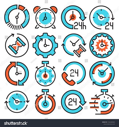 Clock Time Icons Set Stock Vector Royalty Free Shutterstock