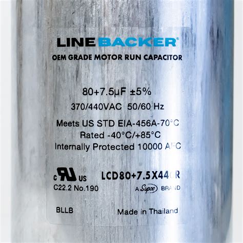 Supco Linebacker 80 7 5 Mfd 440v Round Run Capacitor Mccombs Supply