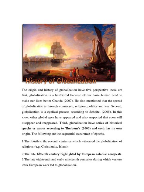 Origin And History Of Globalization Pdf Silk Road Age Of Discovery