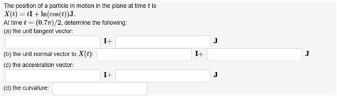 Solved The Position Of A Particle In Motion In The Plane At Chegg