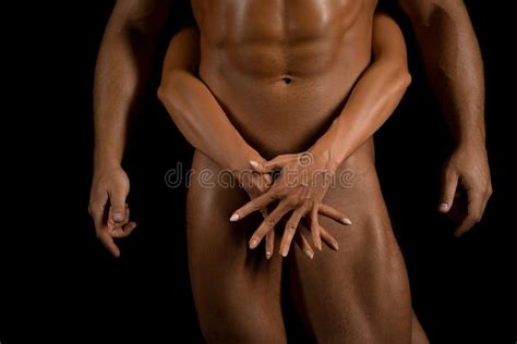 Hands Grabbing At A Naked Man Body Cropped View Stock Image Image Of