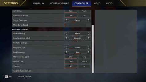 What Are The Best Apex Controller Settings Esportsgg