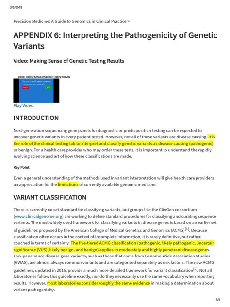 Variant Classification Pdf Genome Wide Association Study Genetics