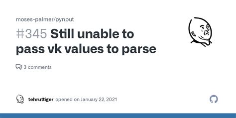 Still Unable To Pass Vk Values To Parse · Issue 345 · Moses Palmer