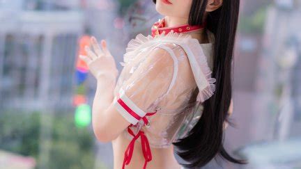 Fantasy Factory Women Model Asian Cosplay Red Eyes Nurse Outfit